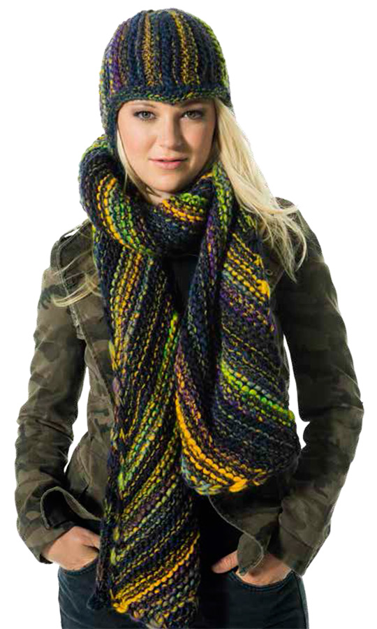 Lana Grossa SKJERF + LUE Olympia Neon - Strikkeoppskrift (DK) | OLYMPIA ...