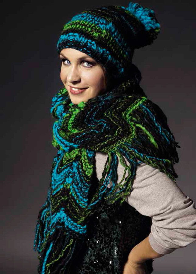 Lana Grossa SKJERF + LUE Olympia Neon - Strikkeoppskrift (DK) | OLYMPIA ...